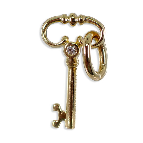 Tiffany & Co. | Jewelry | Tiffany 75yg Diamond Key Charm Pendant Top ...